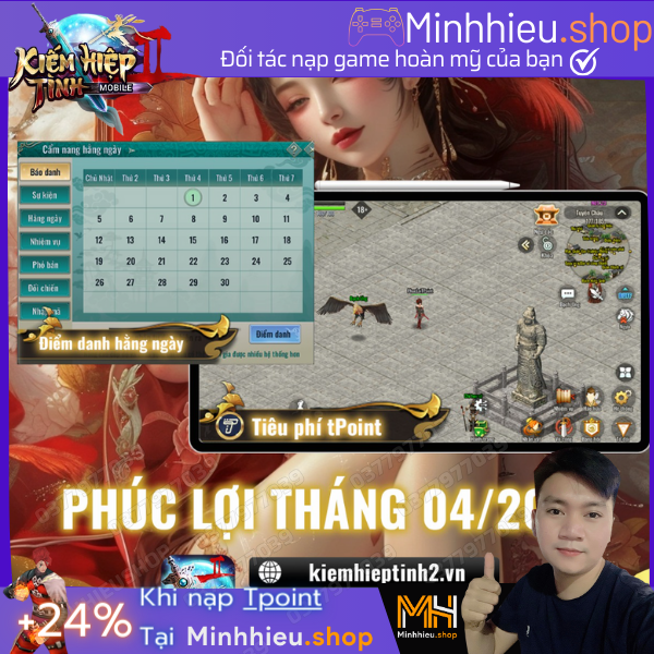 PHÚC LỢI TIÊU TPOINT THÁNG 4 | Kiếm Hiệp Tình 2 Mobile - Minh Hiếu SHOP